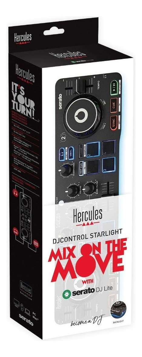 Controlador Dj Hercules Djcontrol Starlight Negro 2 Ch Usb – RMS-ENLINEA
