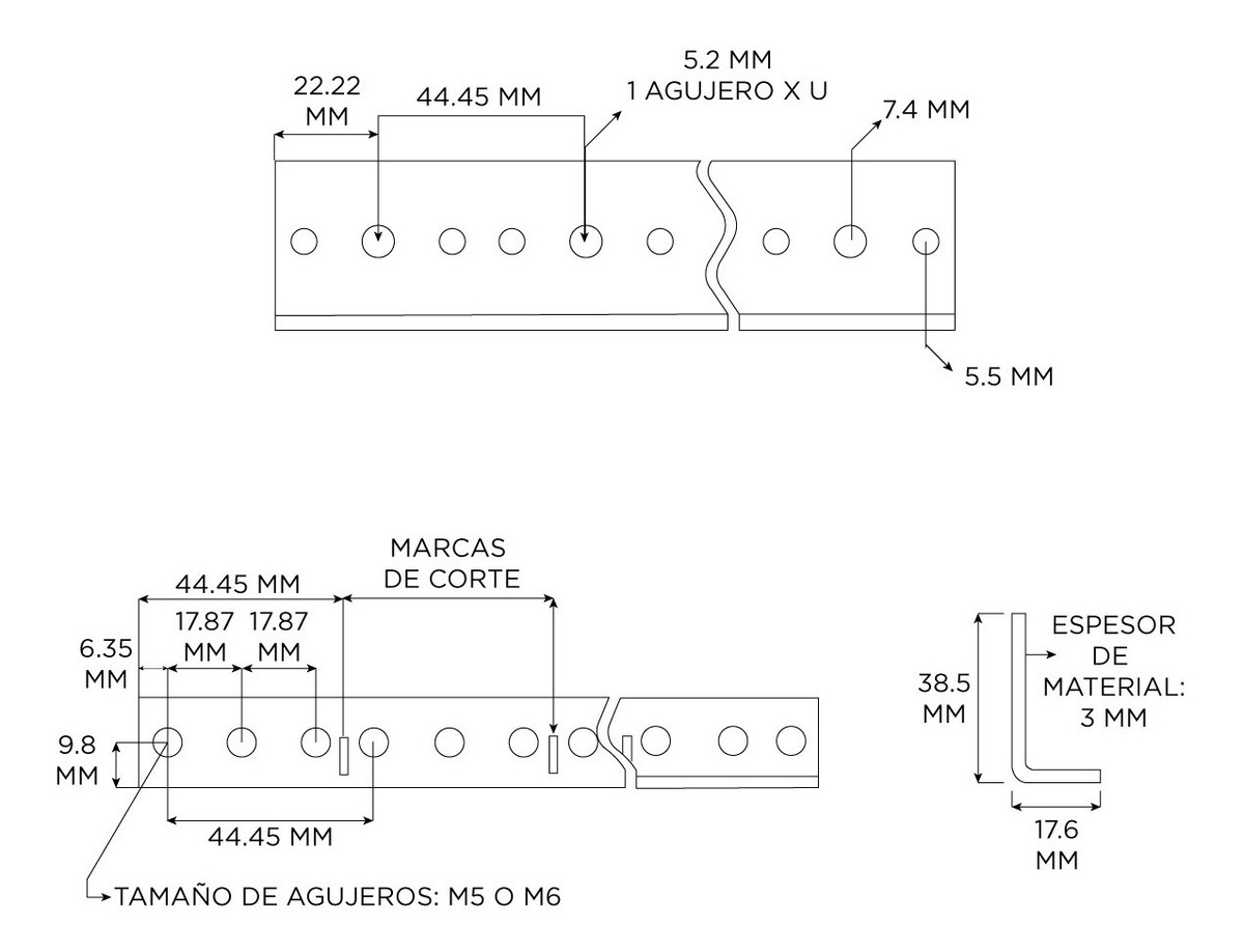 Perfil Para Montaje Normalizado Rack Anvil Penn Elcom R0828 – RMS-ENLINEA